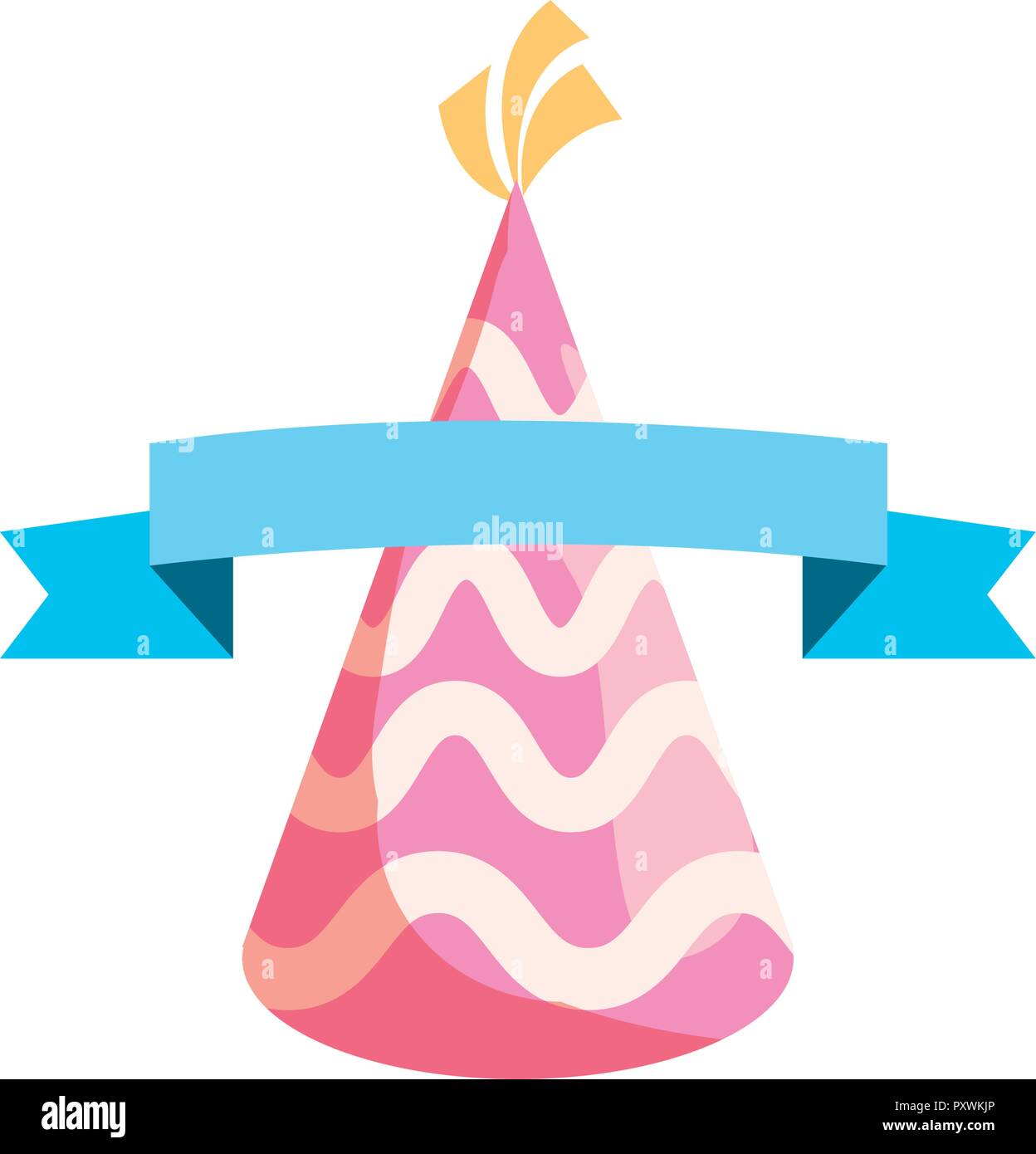 celebration birthday party hat ribbon decoration vector illustration ...