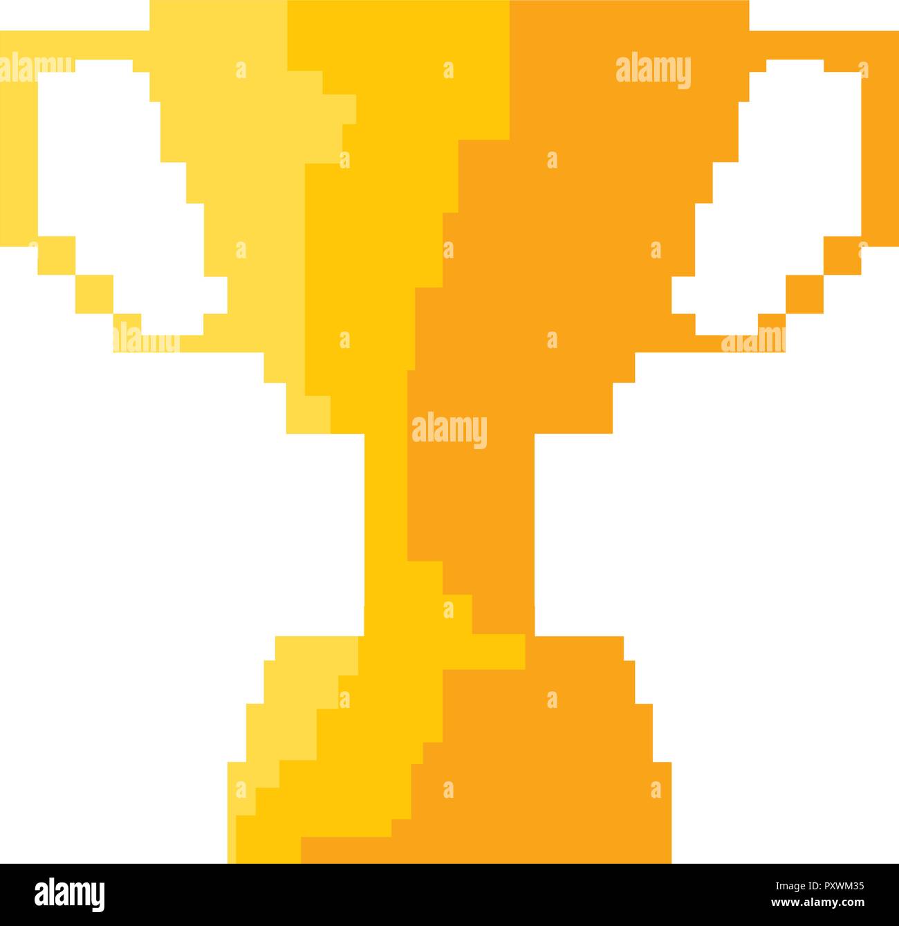 pixel video game gold trophy vector illustration Stock Vector Image ...
