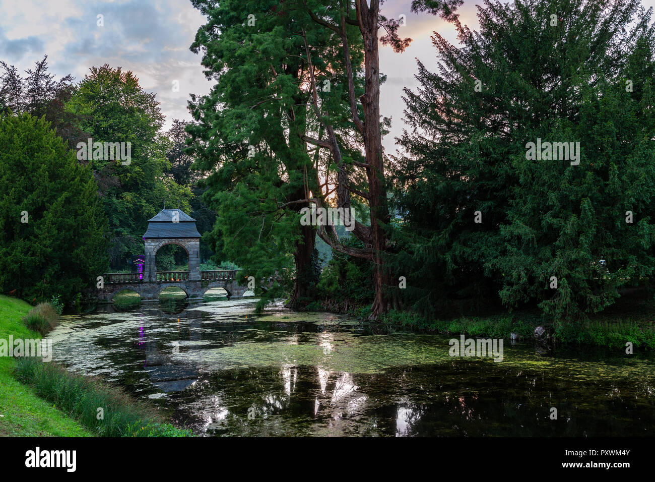 River in the park, Castle Dyck Stock Photo - Alamy