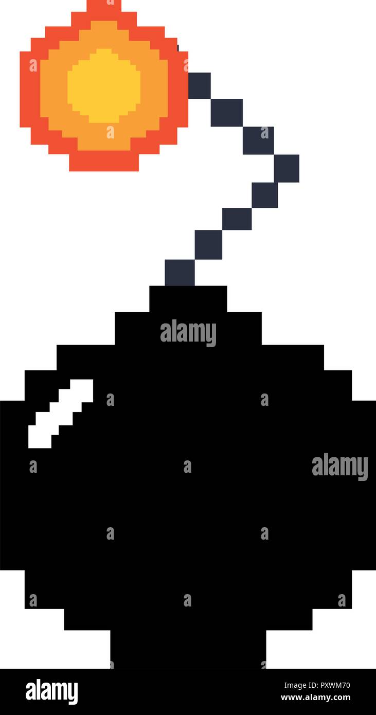 pixel video game bomb fire vector illustration Stock Vector Image & Art ...