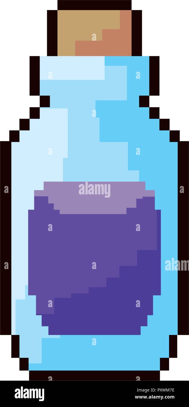 pixel video game bottle potion vector illustration Stock Vector Image ...