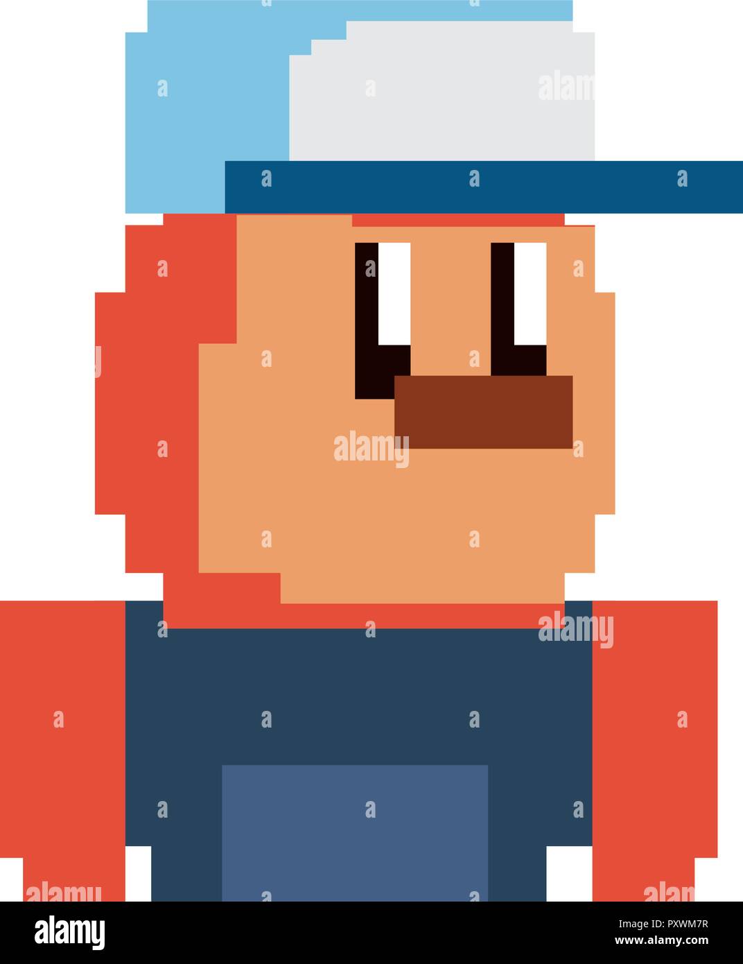 pixel video game character with cap vector illustration Stock Vector ...