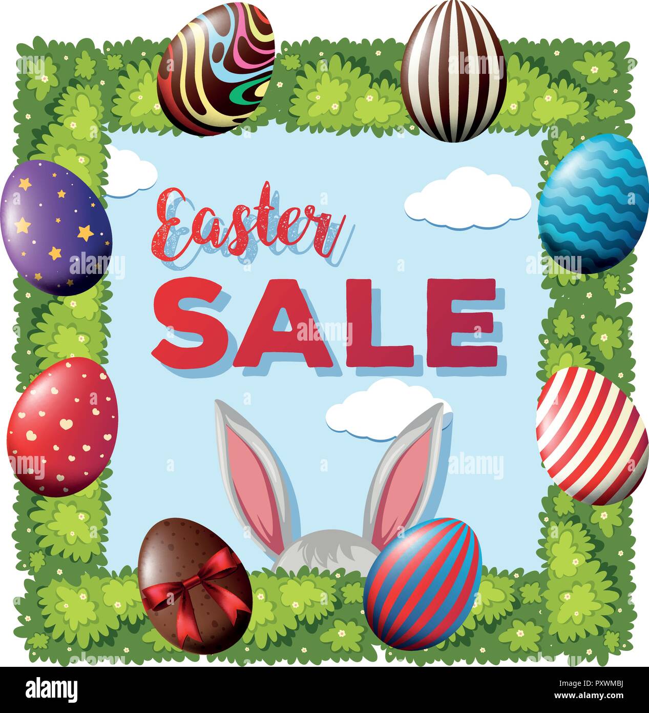 Sale poster design for easter holiday illustration Stock Vector Image ...