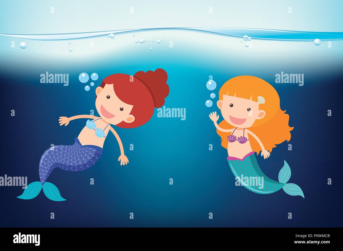 Mermaids vector vectors hi-res stock photography and images - Alamy