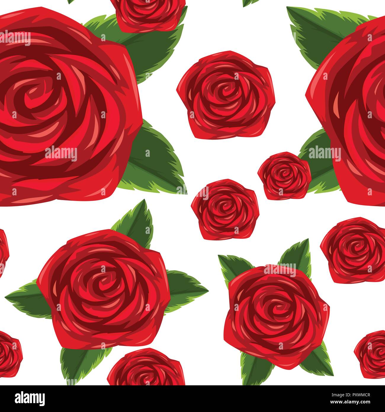 Seamless background template with red roses illustration Stock Vector ...