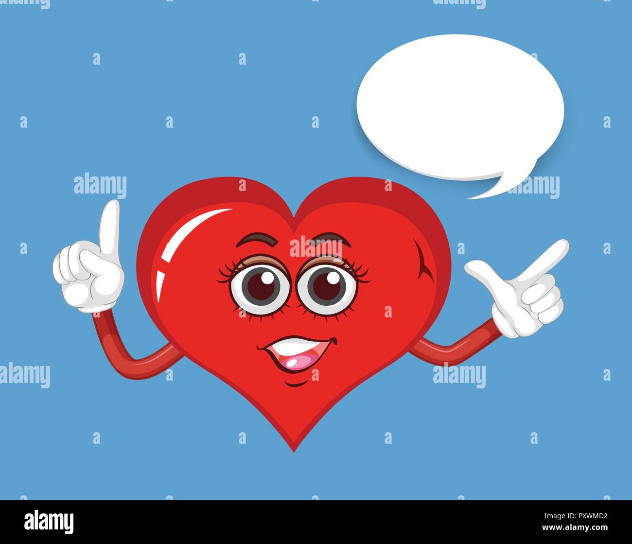 Happy heart with two arms illustration Stock Vector Image & Art - Alamy