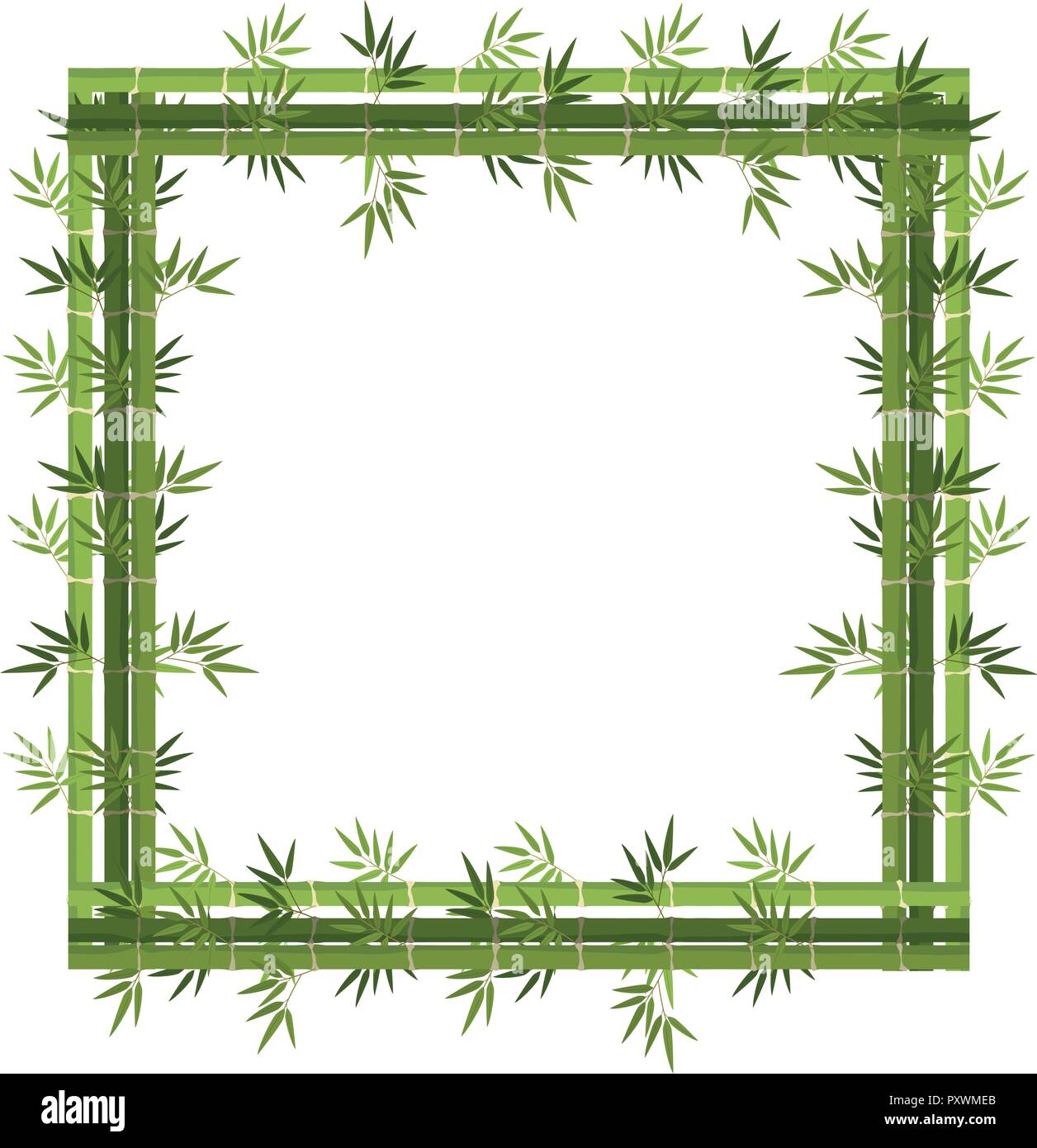 Frame template with bamboo trees illustration Stock Vector Image & Art ...