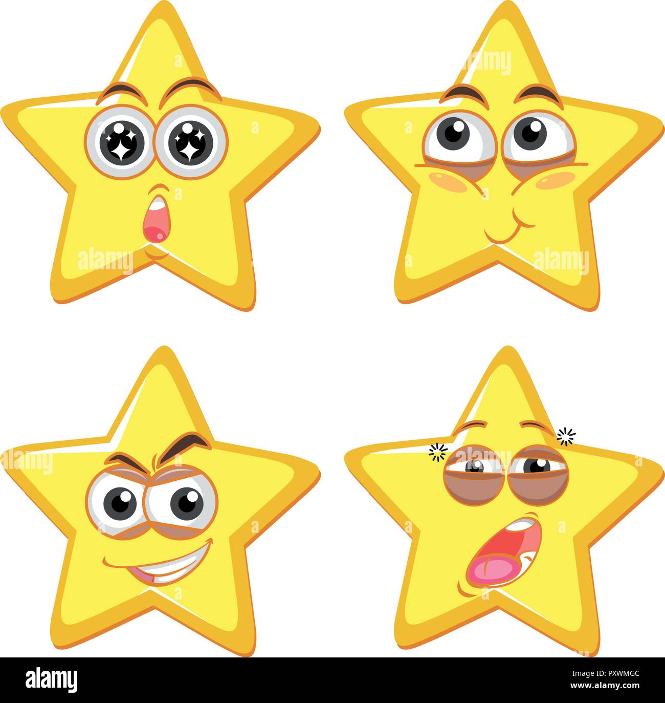 Star Shape with Different Emotion illustration Stock Vector Image & Art ...