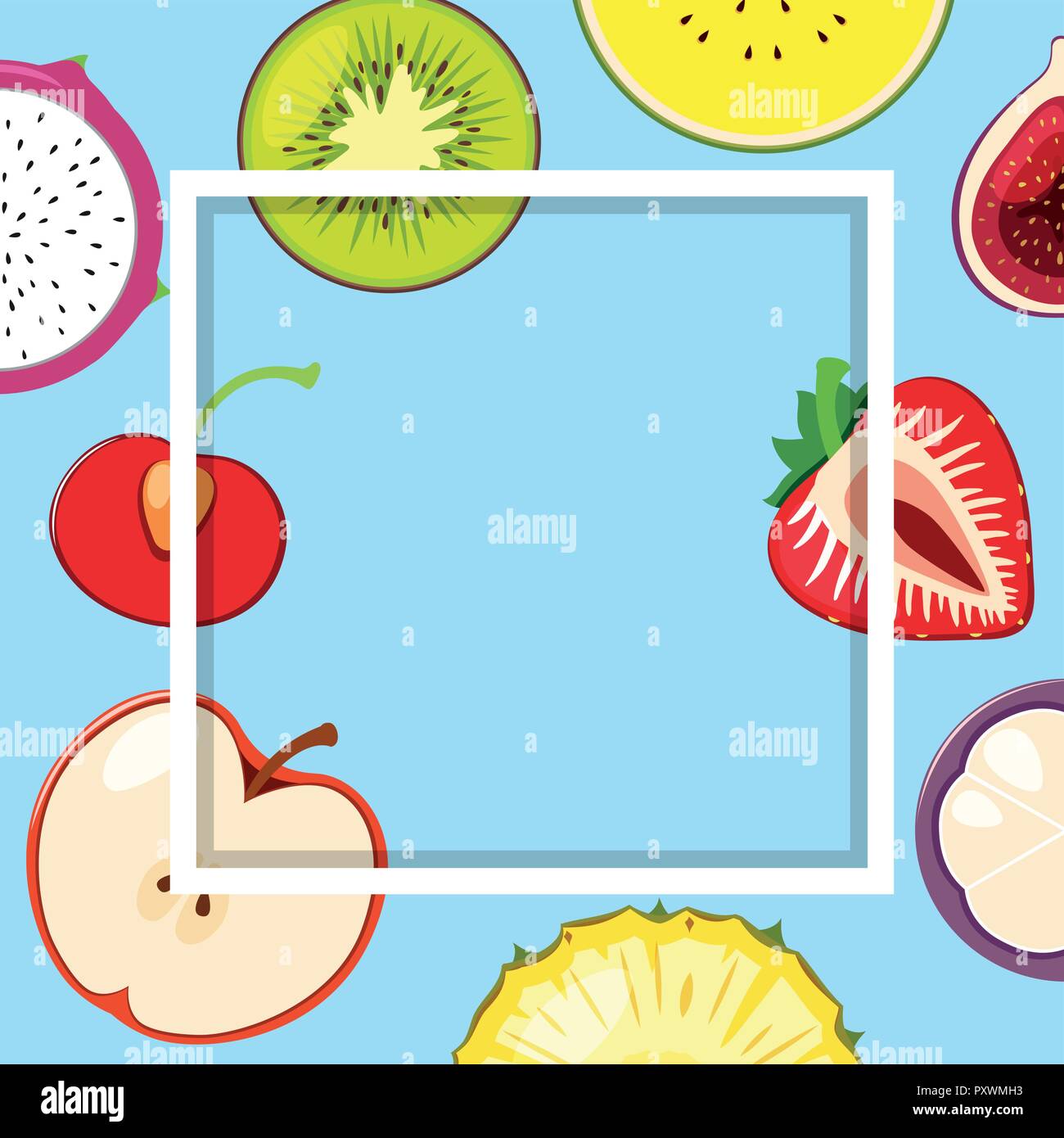 An Empty Colourful Fruit Frame illustration Stock Vector Image & Art ...
