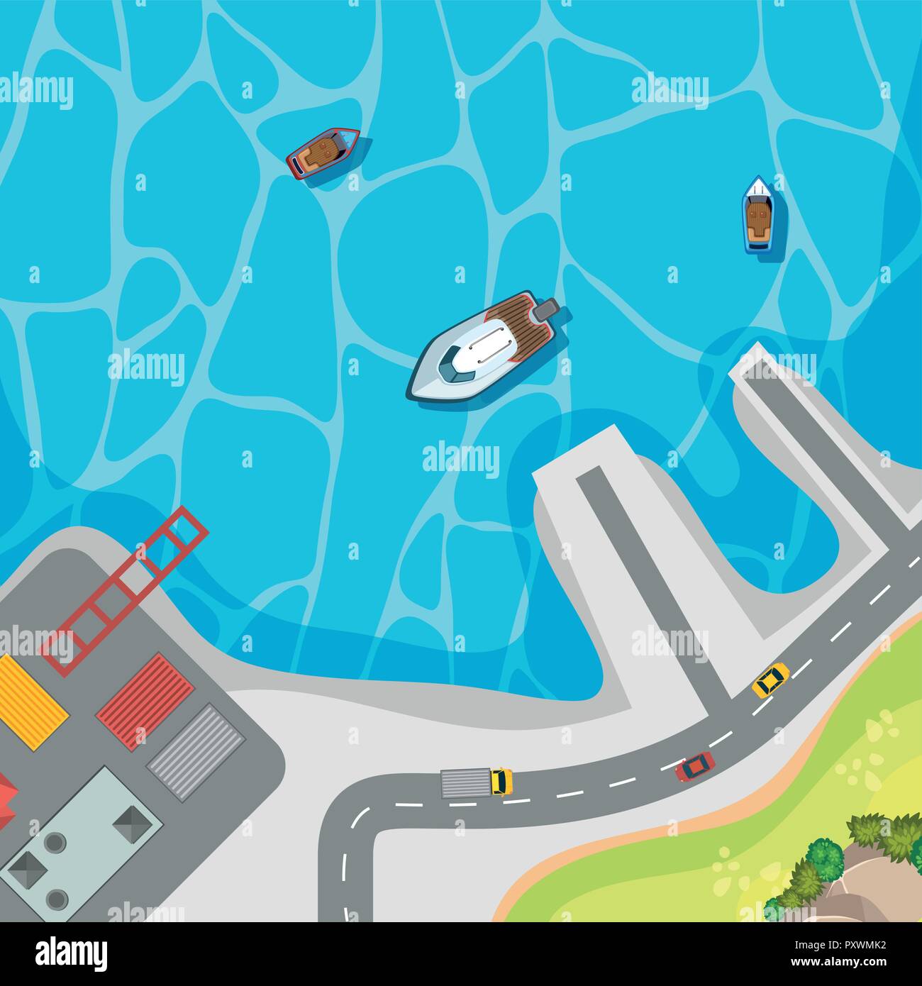 Aerial travel boats Stock Vector Images - Alamy