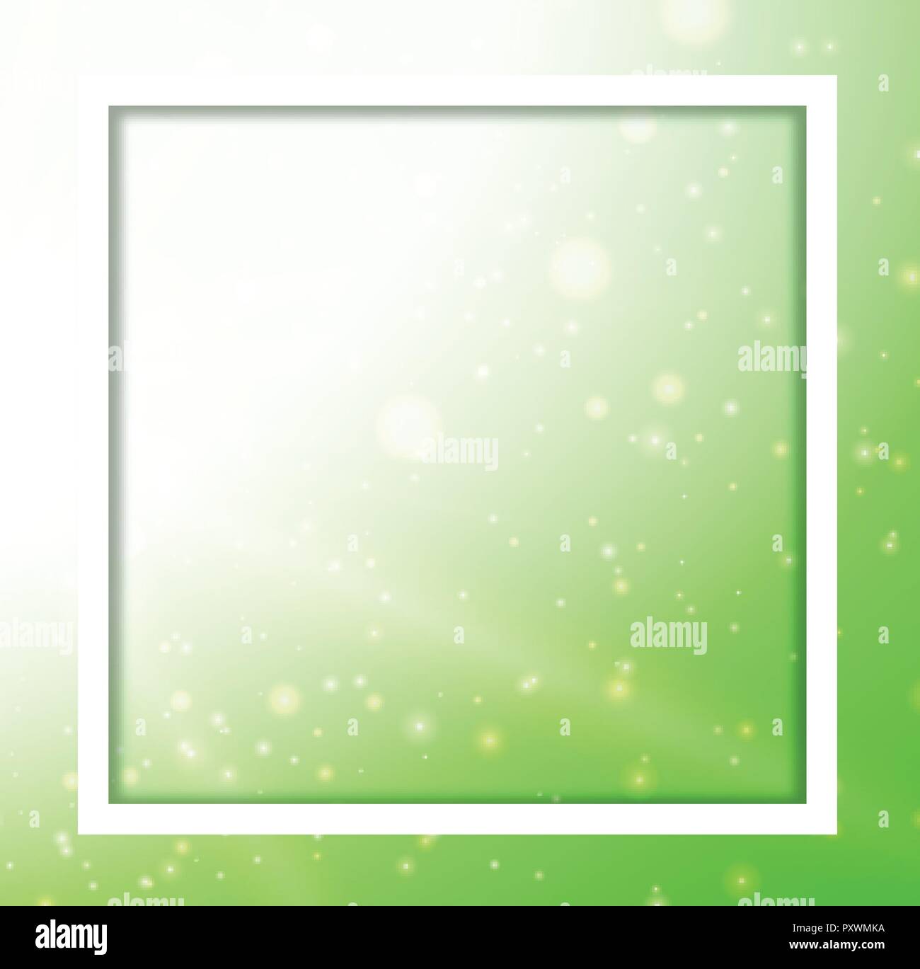 Border template with green bright light background illustration Stock ...