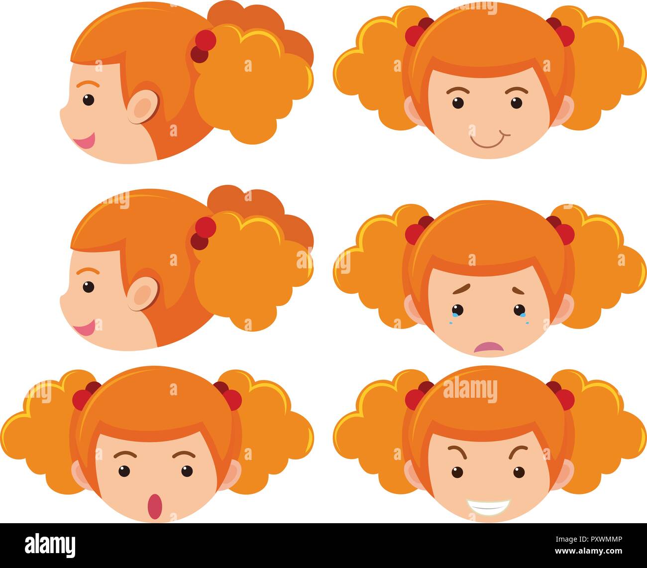 Girl with different feelings illustration Stock Vector Image & Art - Alamy