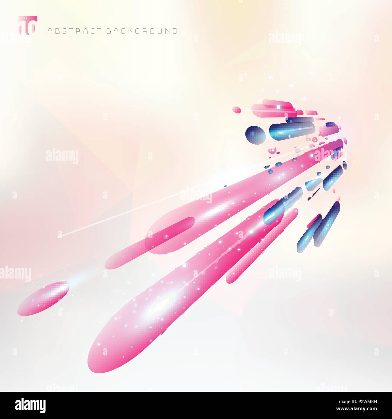 Abstract technology pink and purple geometric rounded lines pattern ...