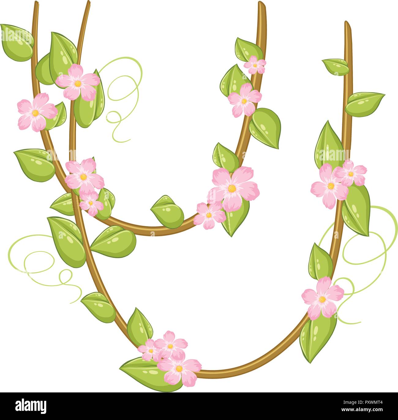 Flowers and vines Stock Vector Images - Alamy