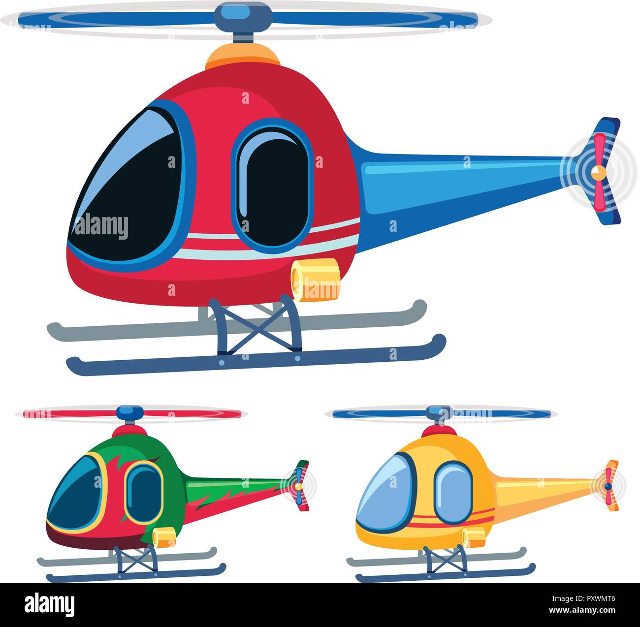 Three helicopters Stock Vector Images - Alamy