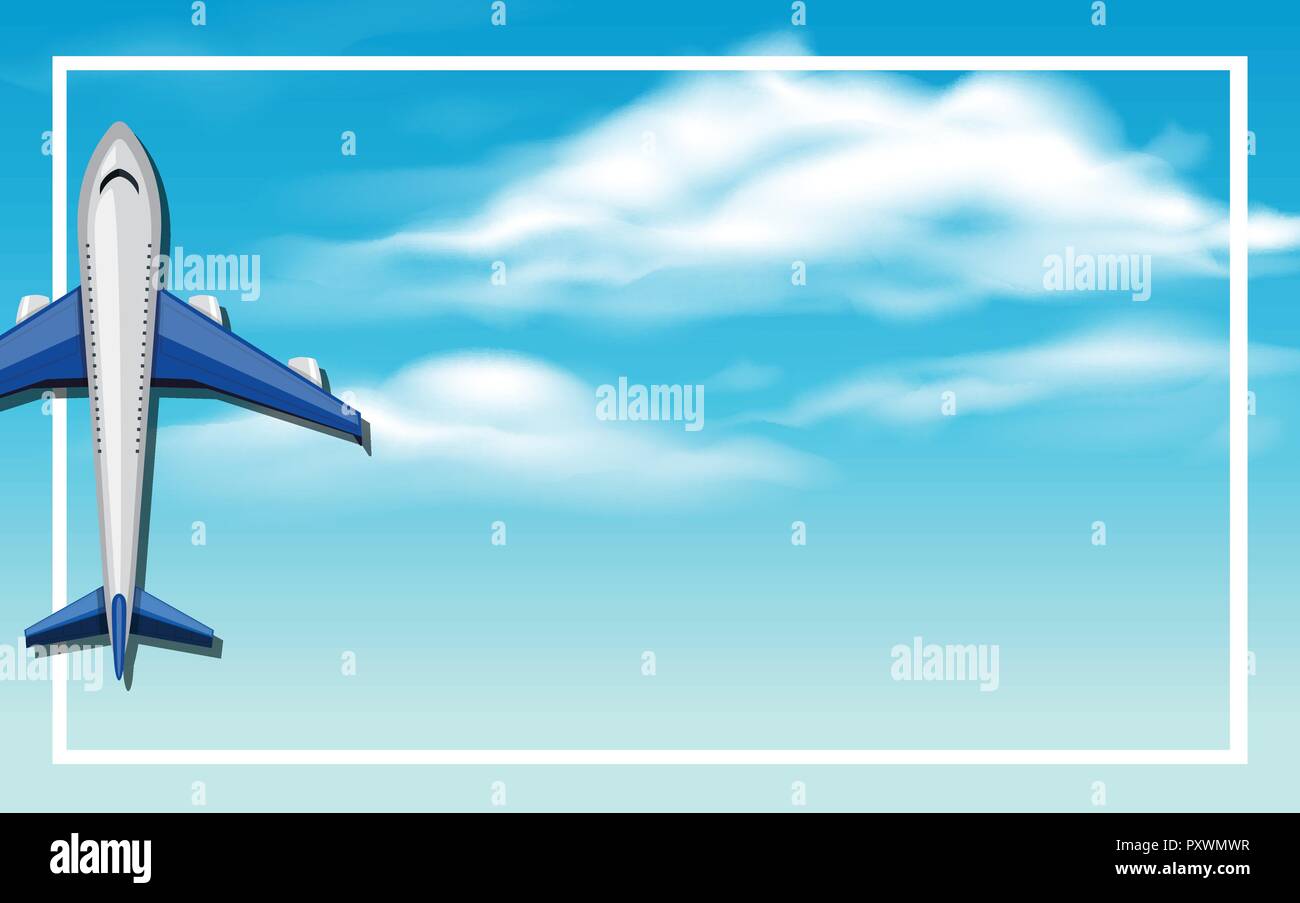 An Airplane on Sky Frame illustration Stock Vector Image & Art - Alamy
