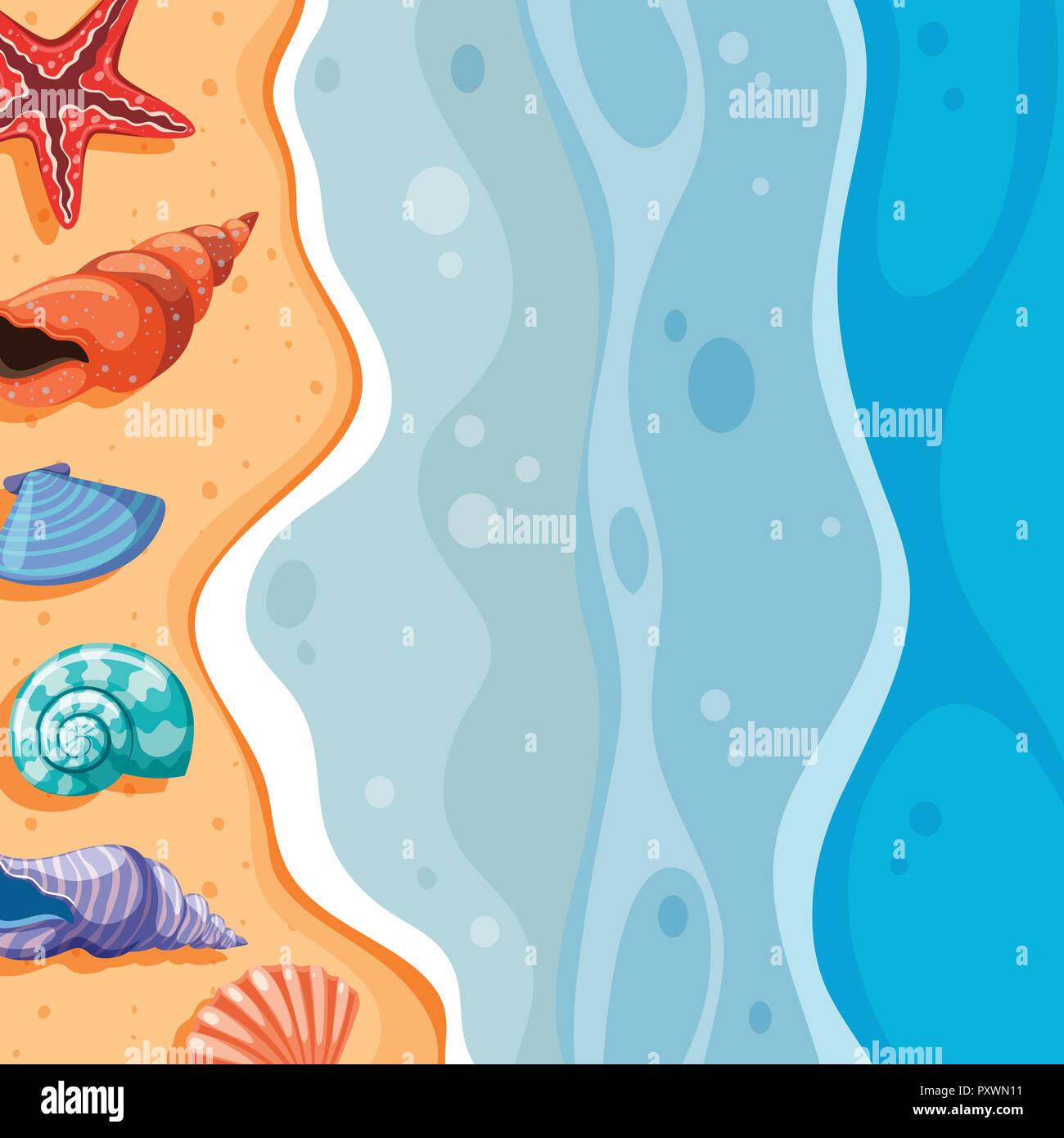 Seashells On Beach Clipart