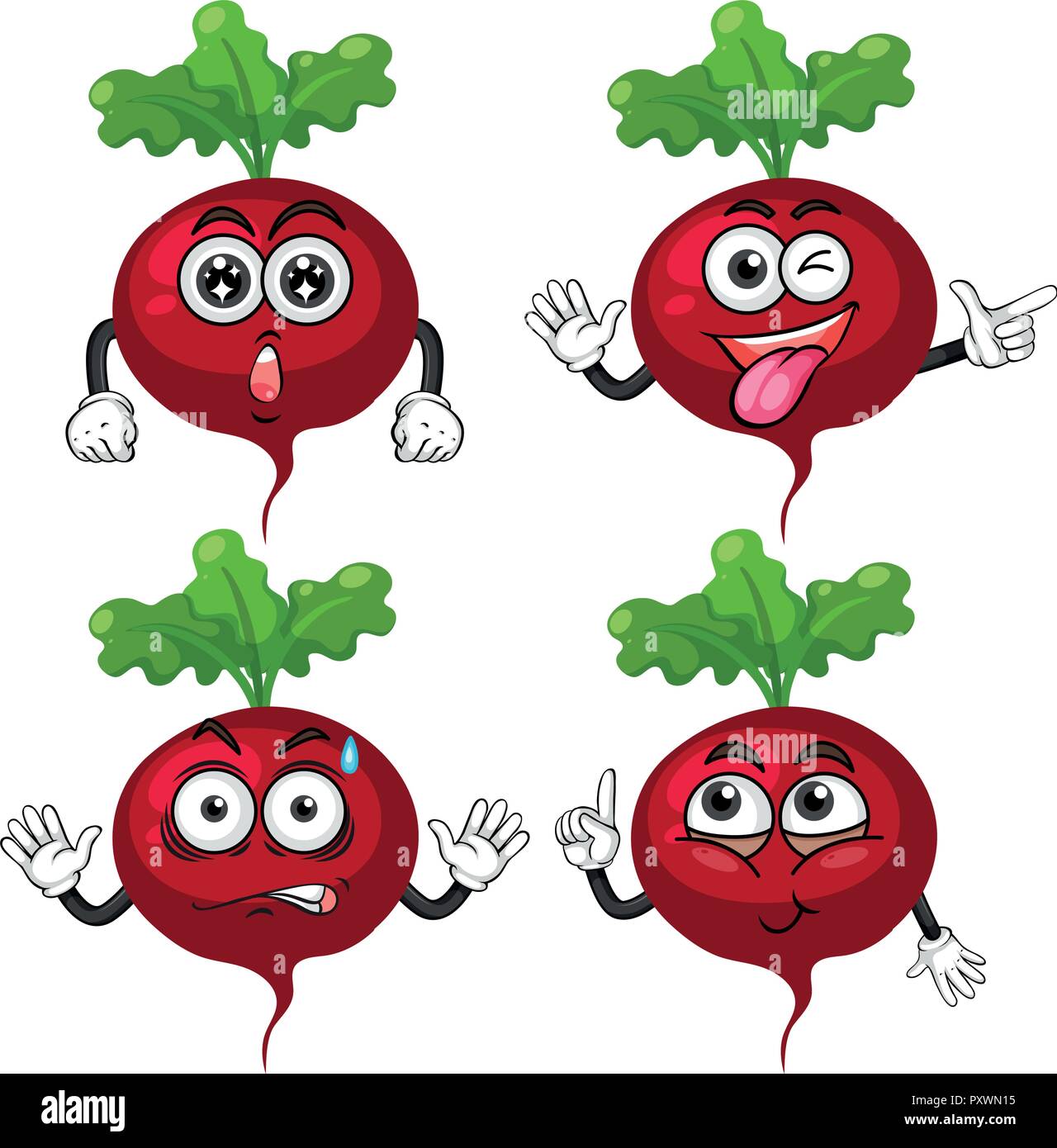 Radish character Stock Vector Images - Alamy