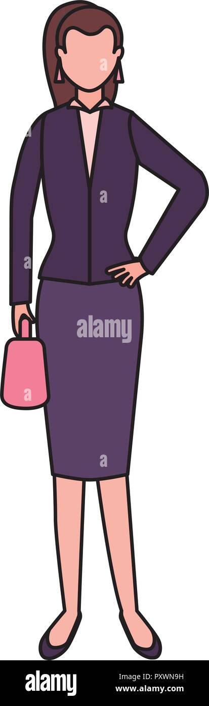 business woman standing on white background vector illustration Stock ...