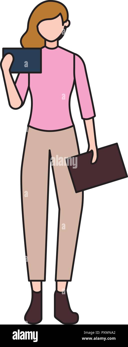 business woman standing on white background vector illustration Stock ...