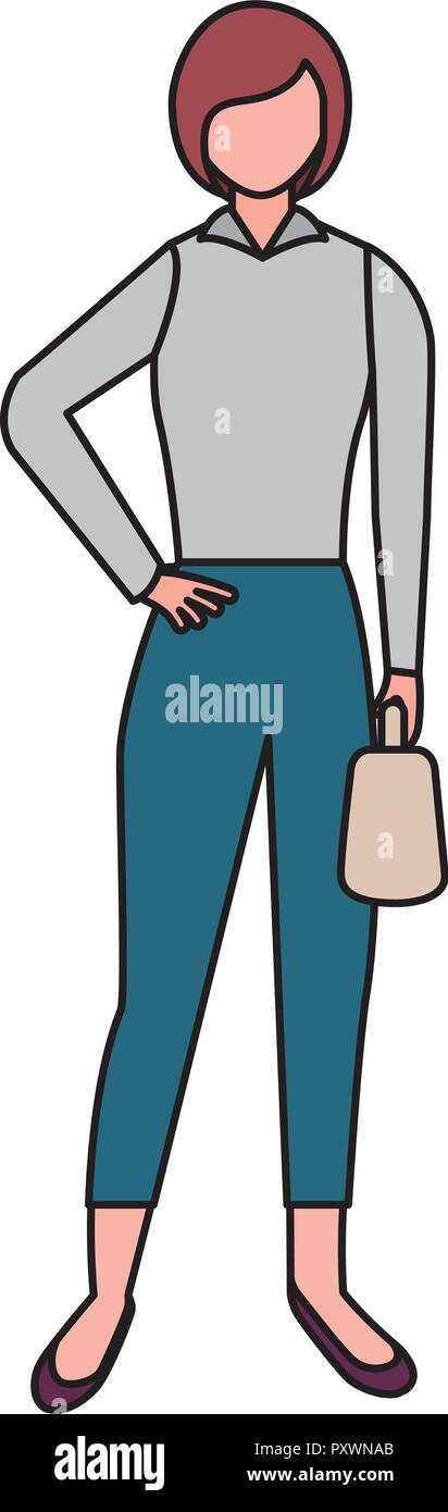 business woman standing on white background vector illustration Stock ...
