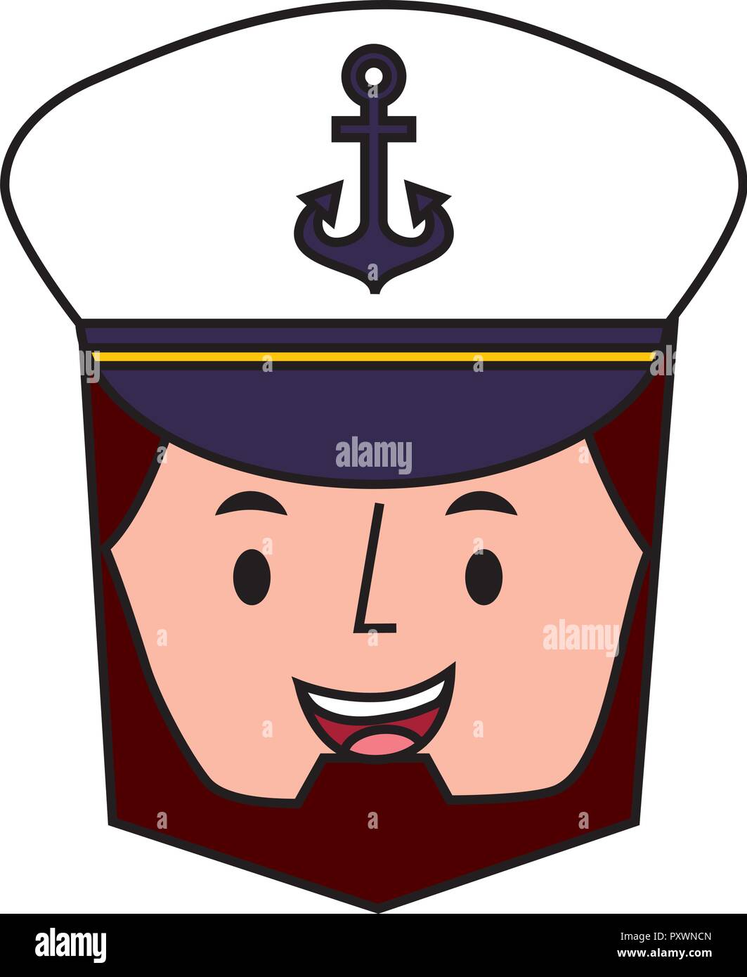 captain man character with hat vector illustration Stock Vector Image ...