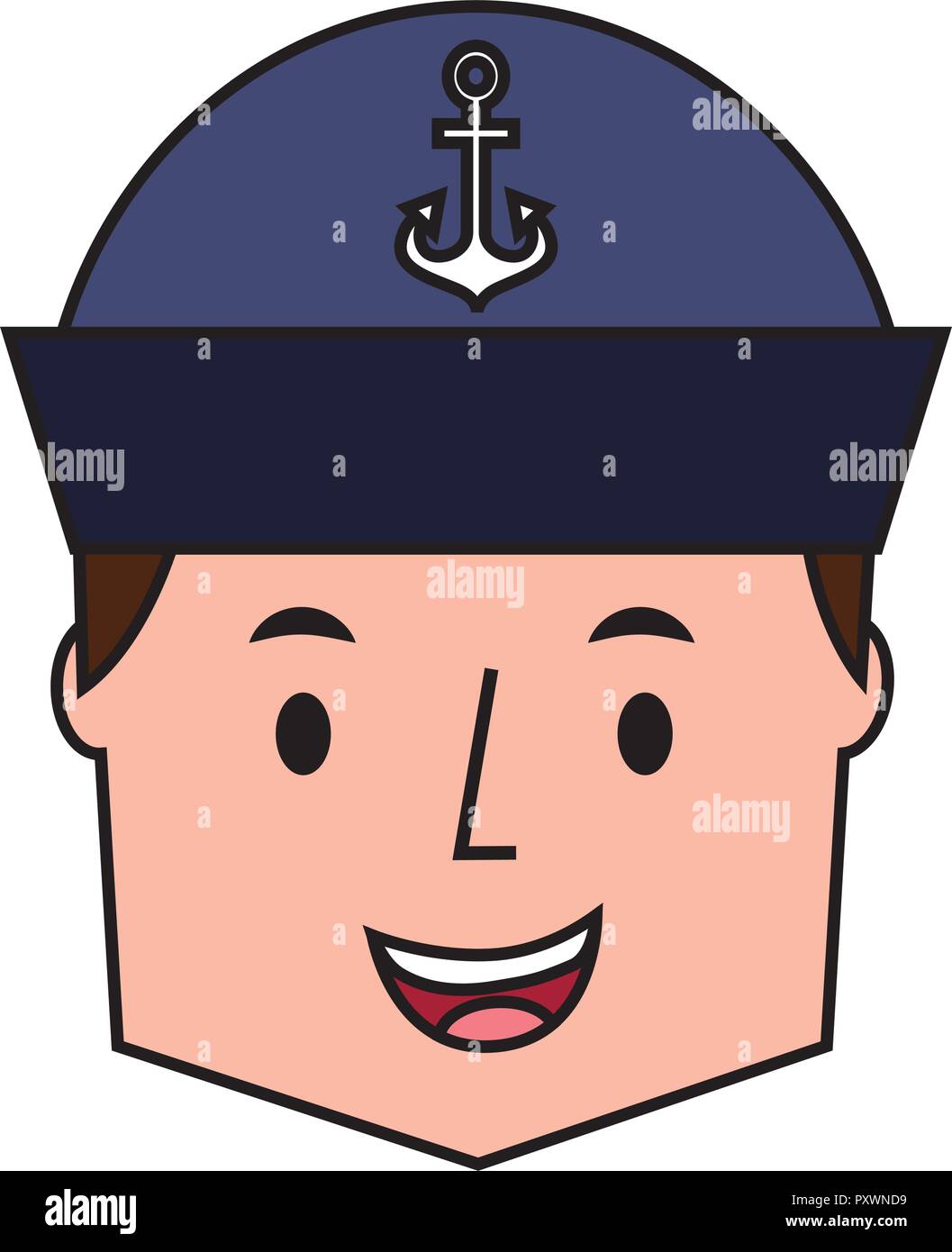 sailor man face with cap vector illustration Stock Vector Image & Art ...