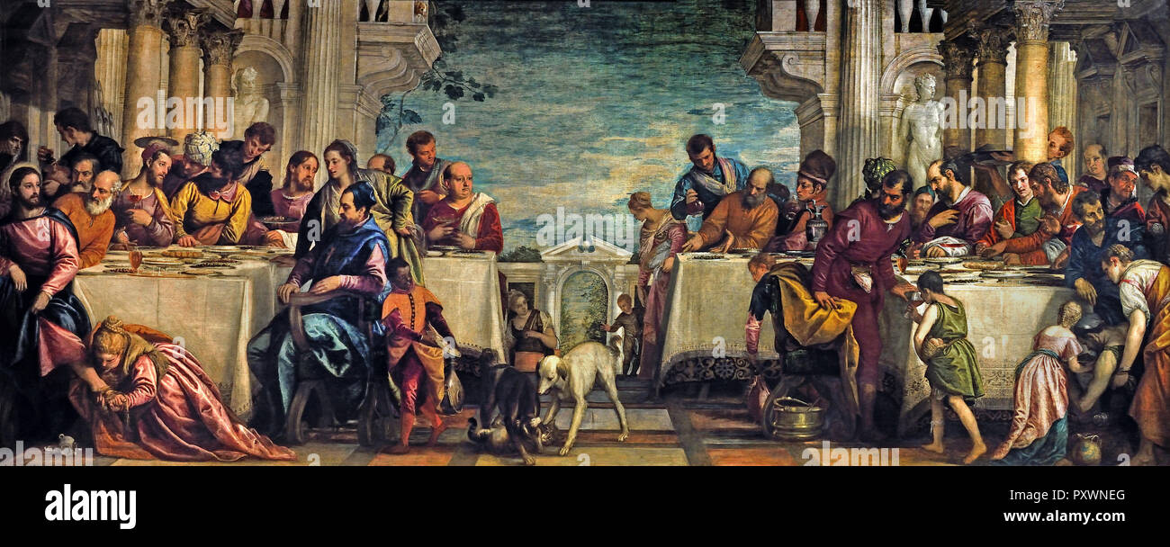 Supper in the House of Simon 1570 by Veronese (Paolo Caliari) 1528-1588 ...