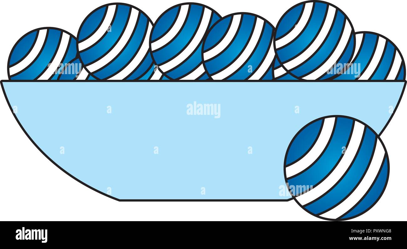 glass bowl with sweet candies confectionery vector illustration Stock ...