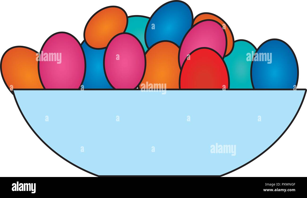 glass bowl with sweet candies confectionery vector illustration Stock ...