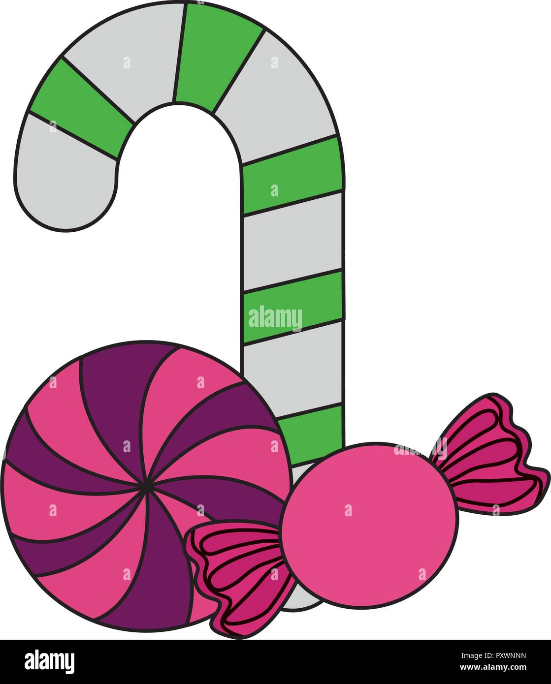 mint cane sweet candies confectionery vector illustration Stock Vector ...