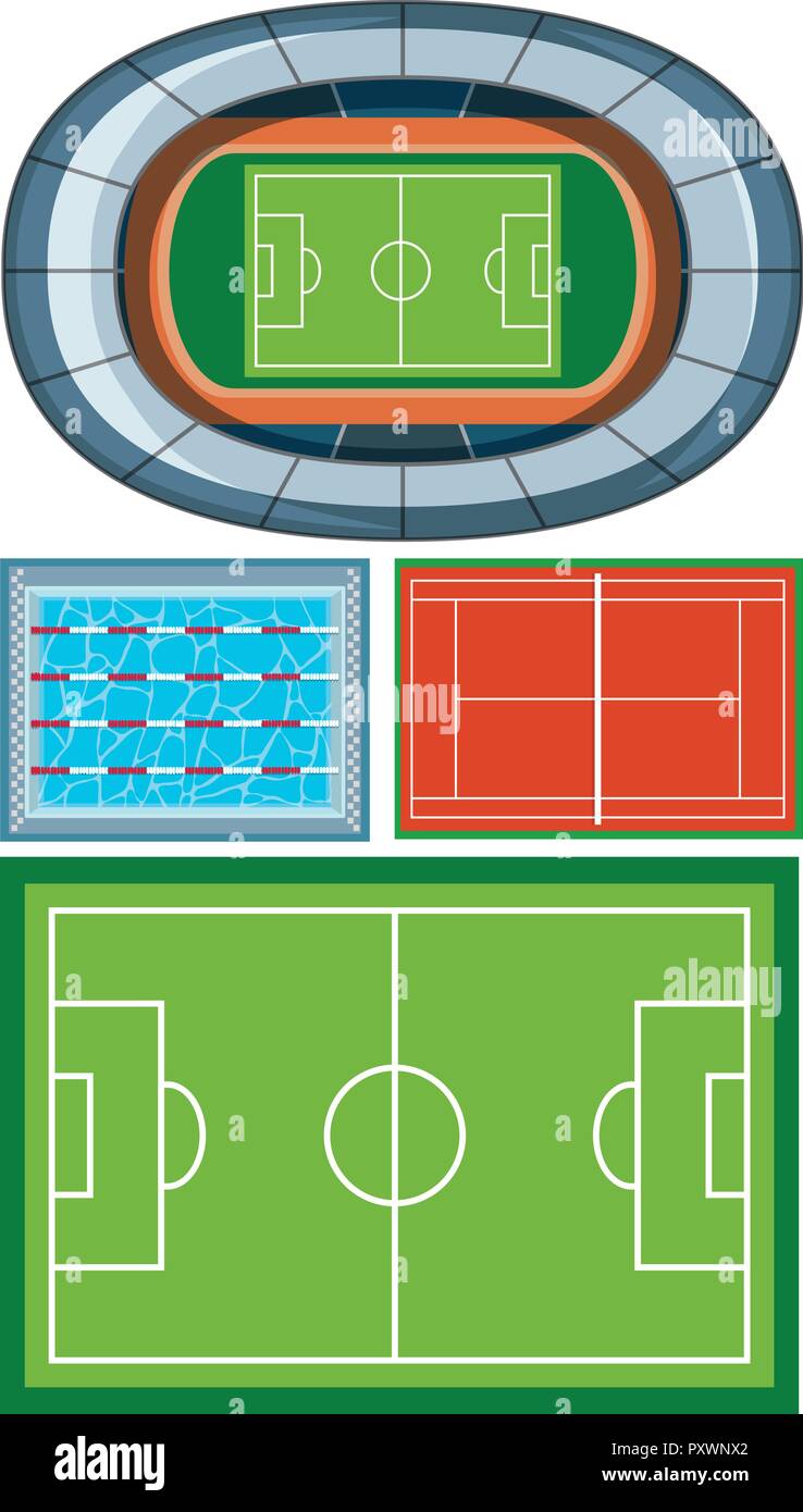 Sport Field from Top View illustration Stock Vector Image & Art - Alamy