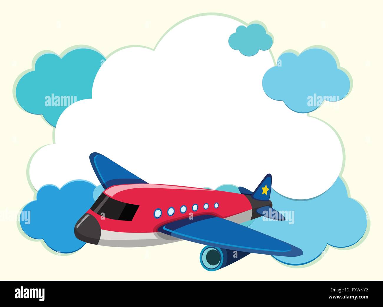 Border template with red airplane illustration Stock Vector Image & Art ...