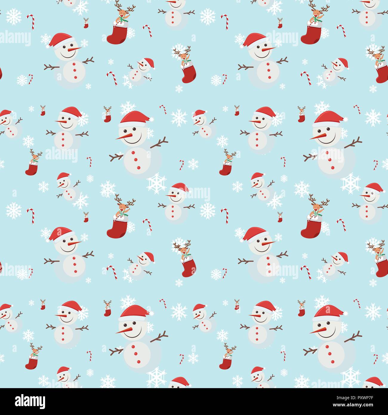 Seamless background with many snowmen illustration Stock Vector Image ...
