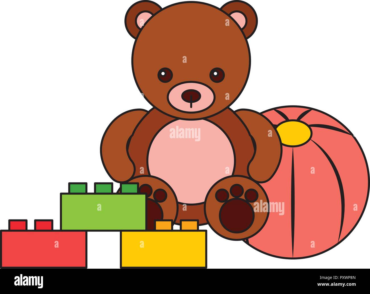 bear ball blocks kid toys vector illustration Stock Vector Image & Art ...
