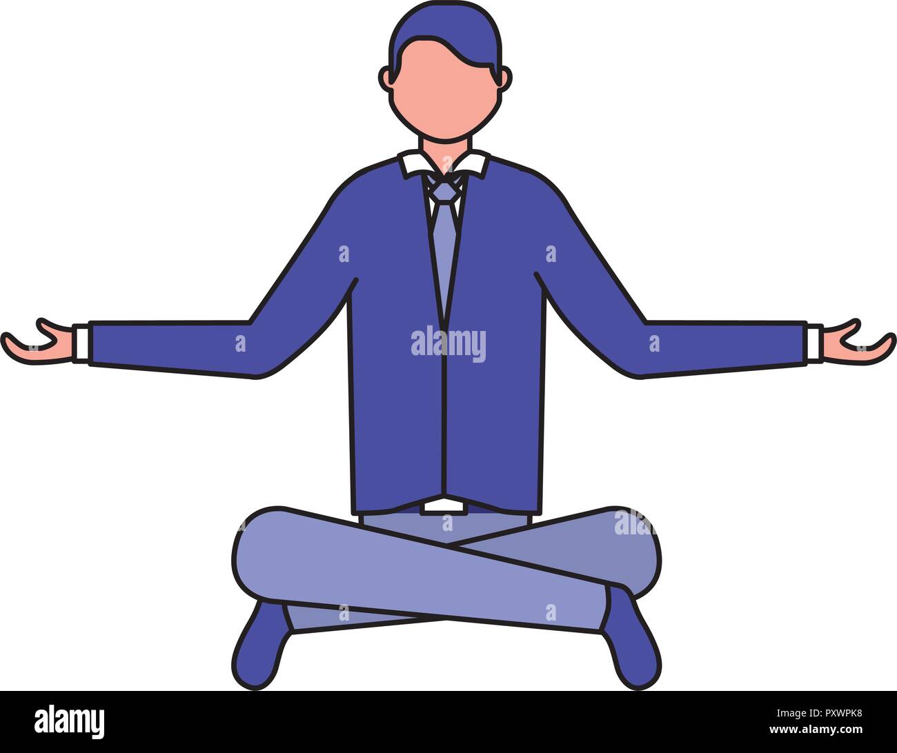 business man sitting in floor vector illustration Stock Vector Image ...