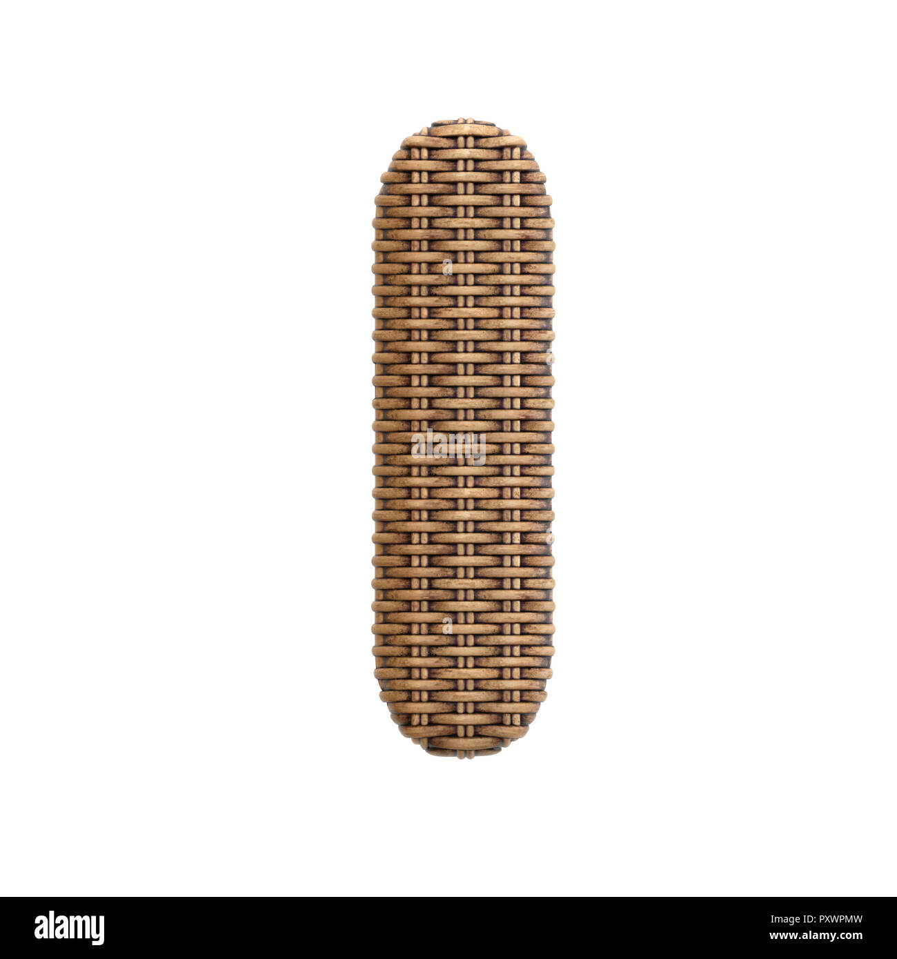 Wicker letter I. Uppercase 3d rattan font isolated on white background ...
