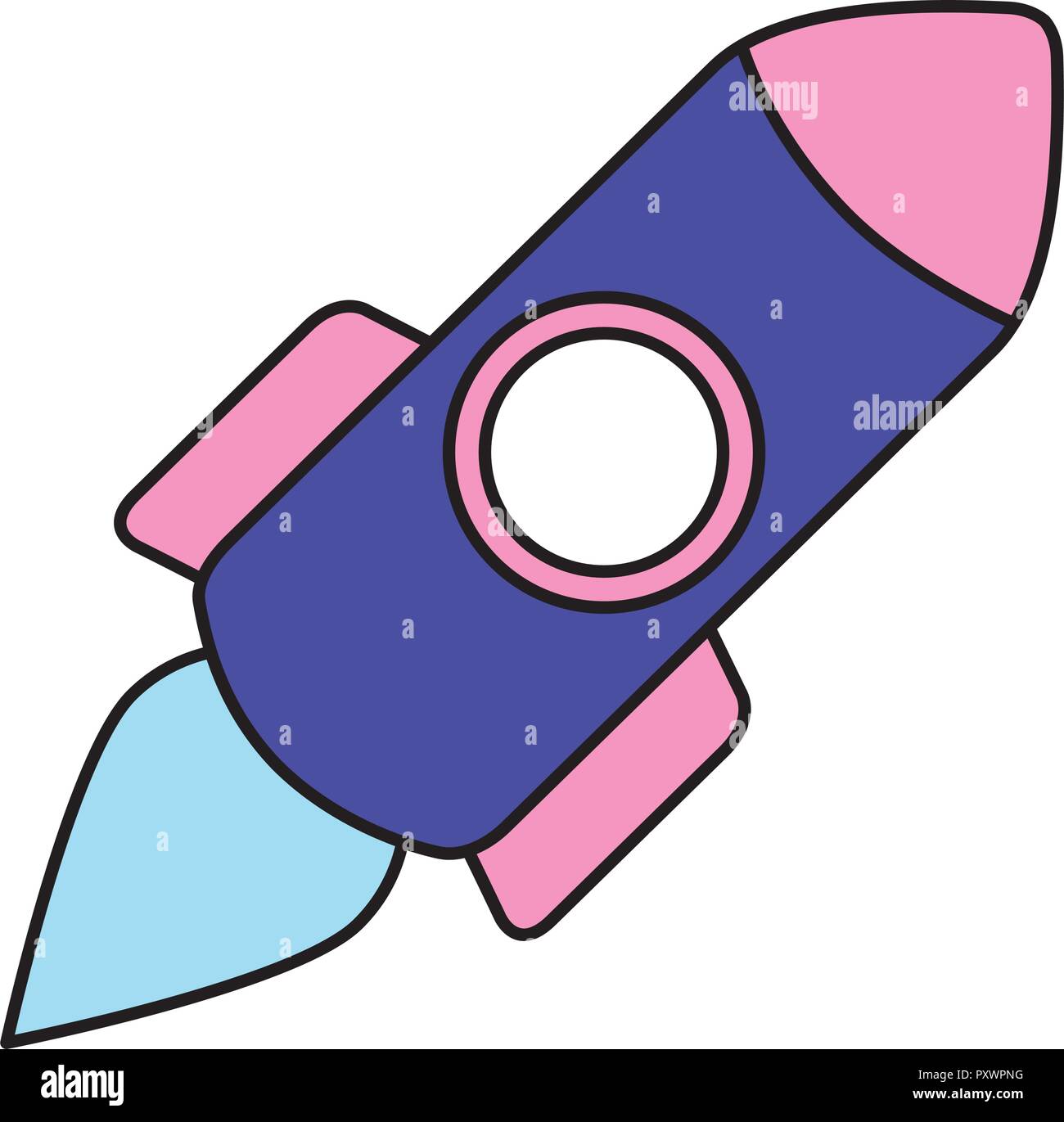 cartoon rocket launch science design vector illustration Stock Vector ...