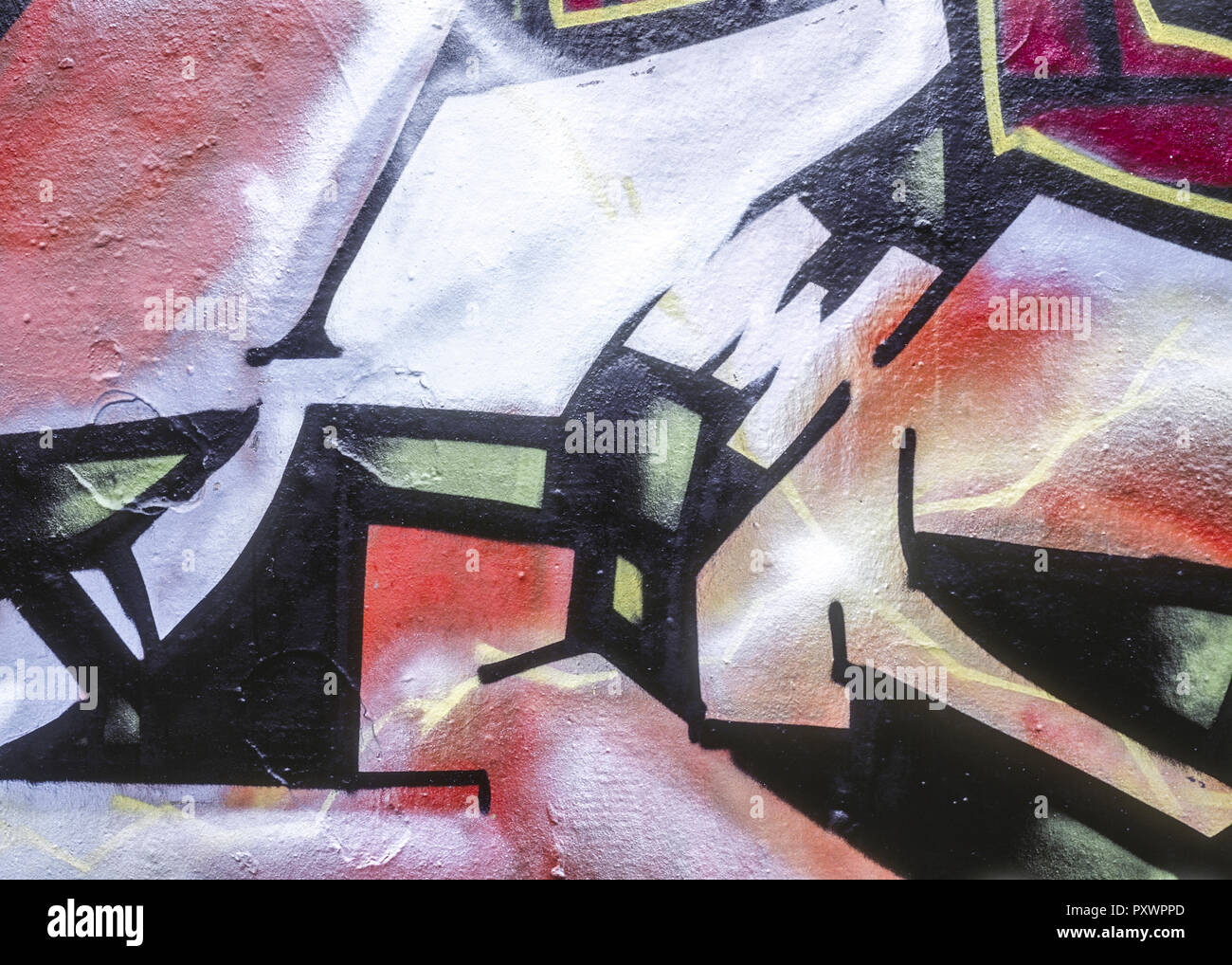 Graffiti, Detail, rot-blau Stock Photo - Alamy