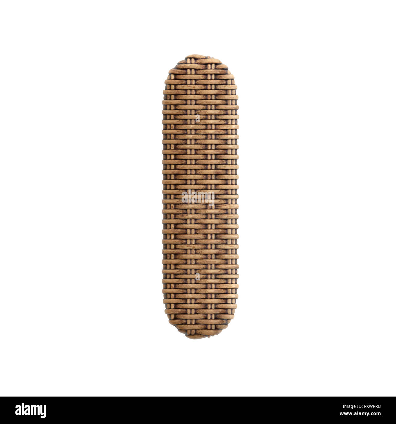 Wicker letter L. Small 3d rattan font isolated on white background ...