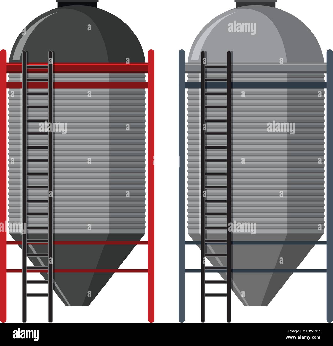 Two silo with ladders illustration Stock Vector Image & Art - Alamy