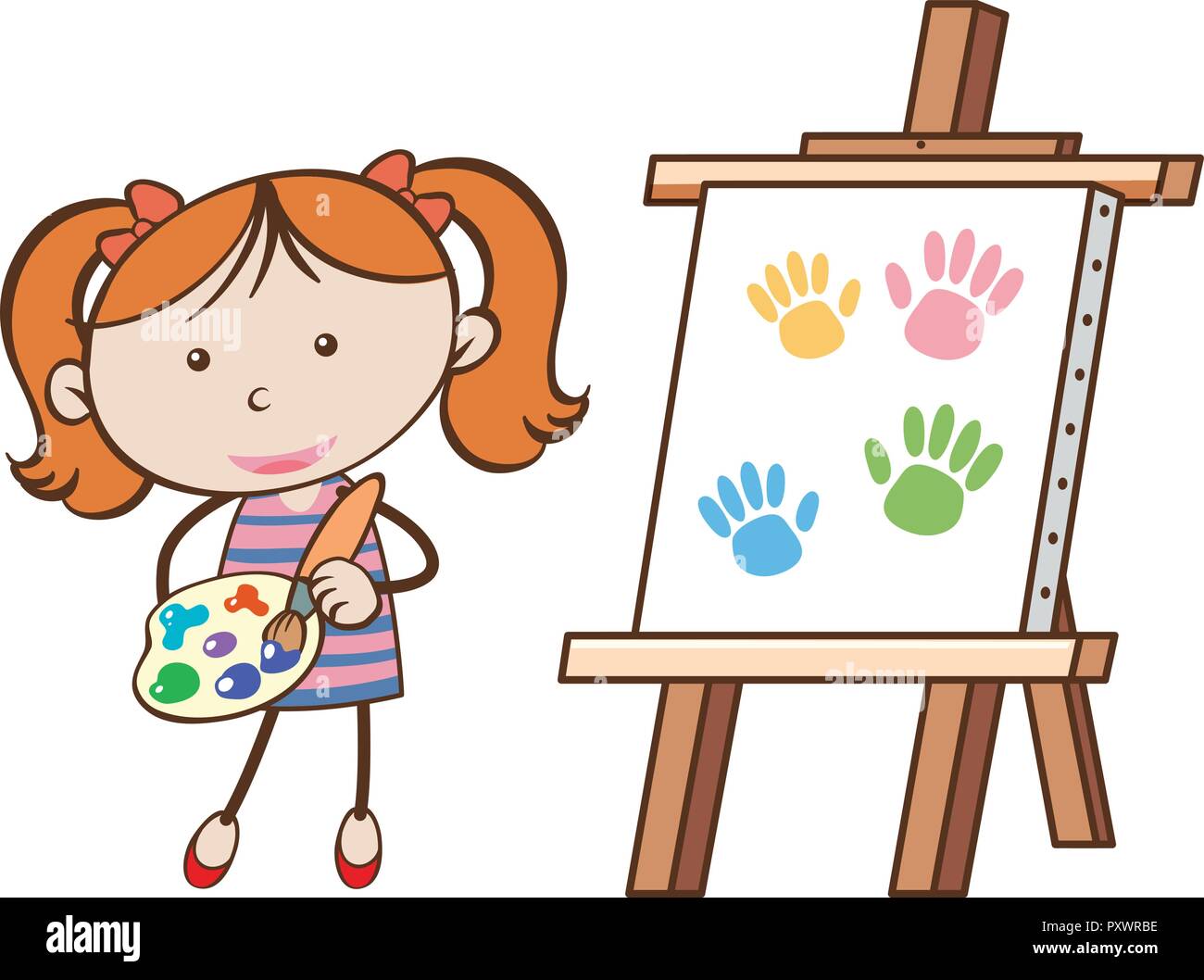 A Girl With A Painting Board Illustration Stock Vector Image Art Alamy a-girl-with-a-painting-board-illustration-stock-vector-image-art-alamy