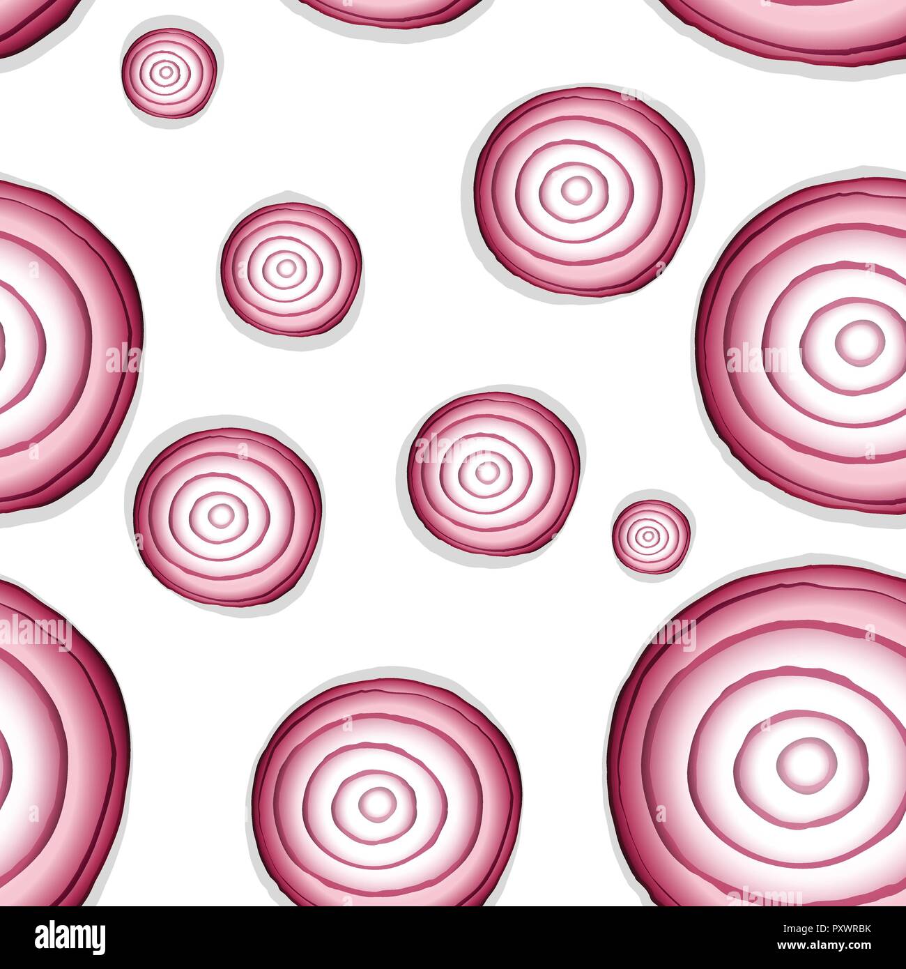Seamless background template with onion slices illustration Stock ...