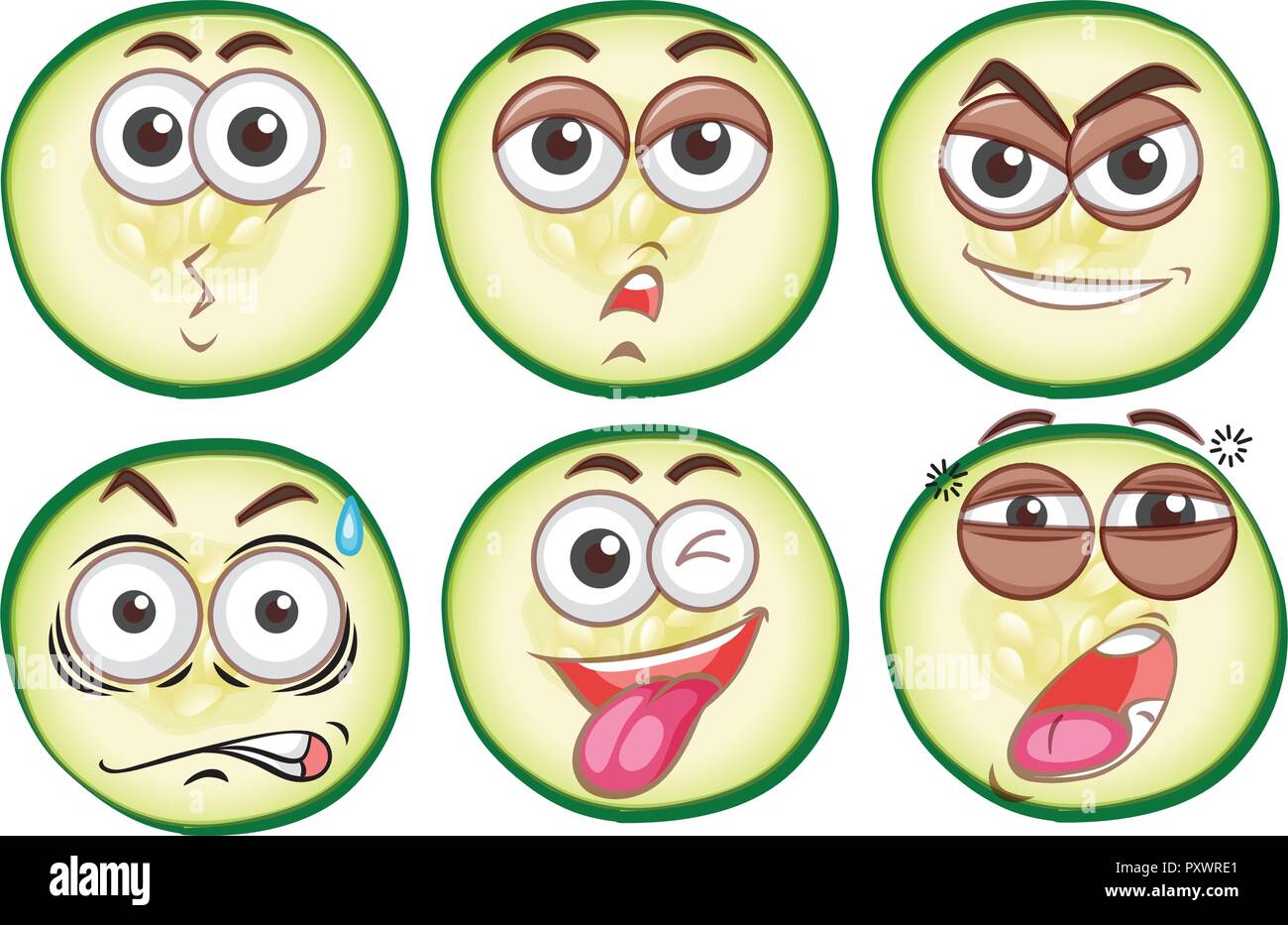 Six Diffrent Expression Faces illustration Stock Vector Image & Art - Alamy