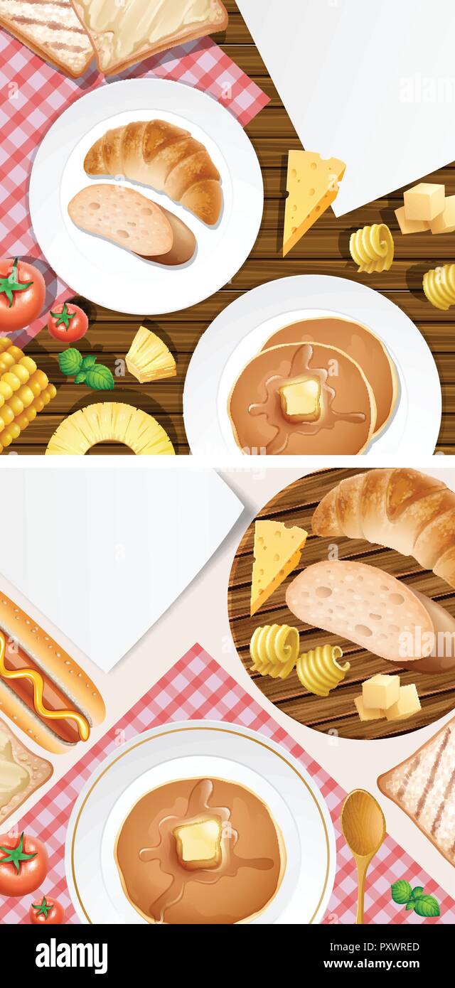 Different food on the table illustration Stock Vector Image & Art - Alamy