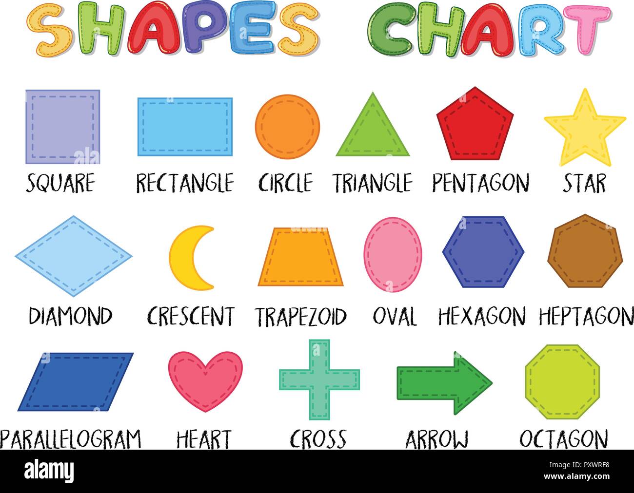 Different shapes on white background illustration Stock Vector Image ...