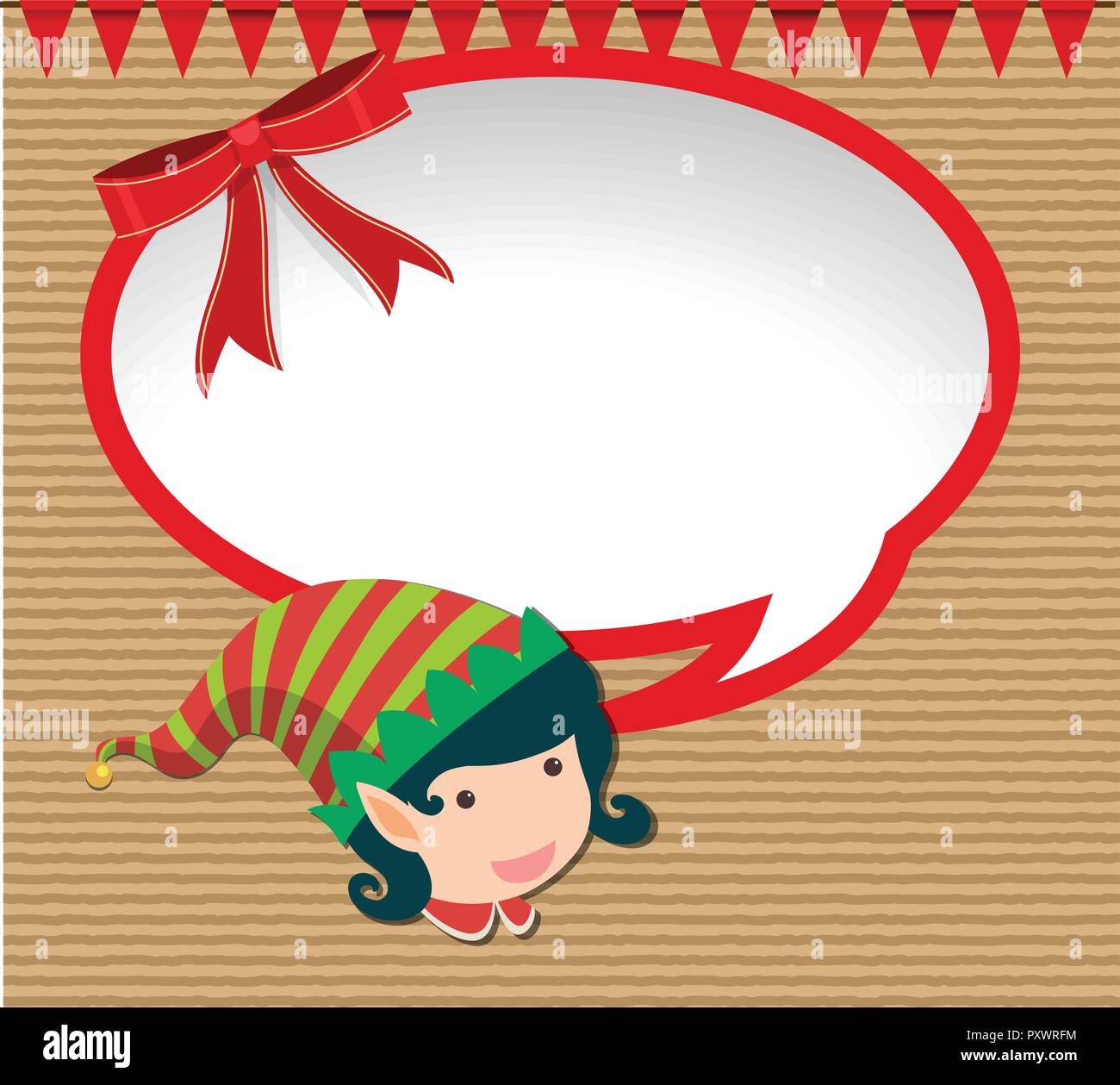 Banner design with elf on christmas illustration Stock Vector Image ...