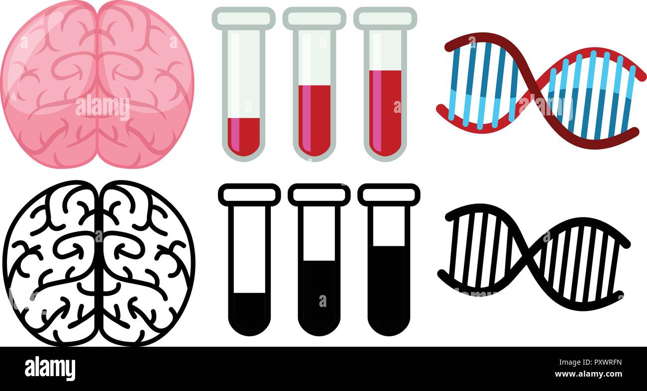 Science symbol design with brain and DNA illustration Stock Vector ...