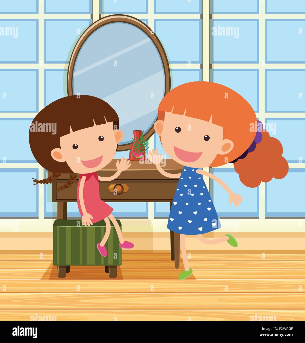 Looking In Mirror Stock Vector Images - Alamy