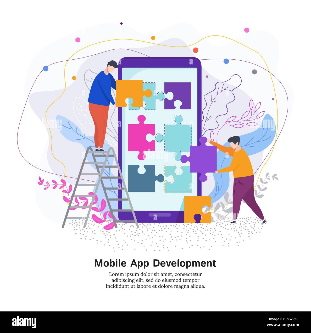Process of developing a mobile application interface Stock Vector Image ...